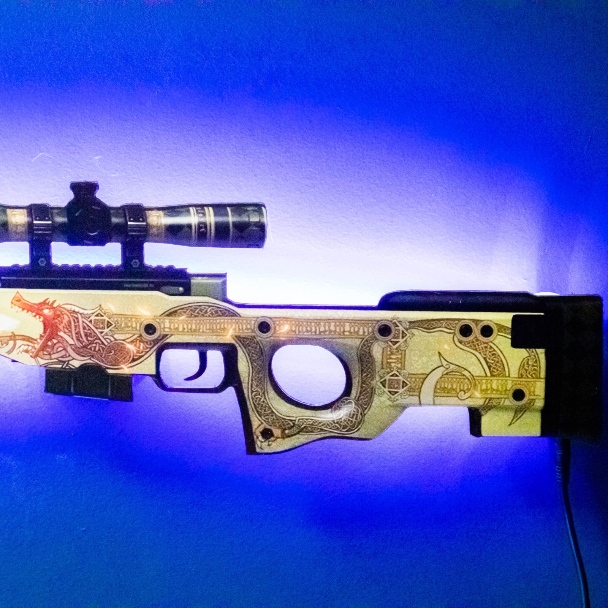 AWP Dragon Lore RGB Wall Art - CS GO - Blasters4Masters