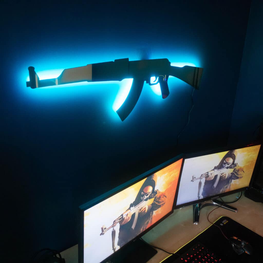 Golden AK 47 RGB Wall Art - Blasters4Masters