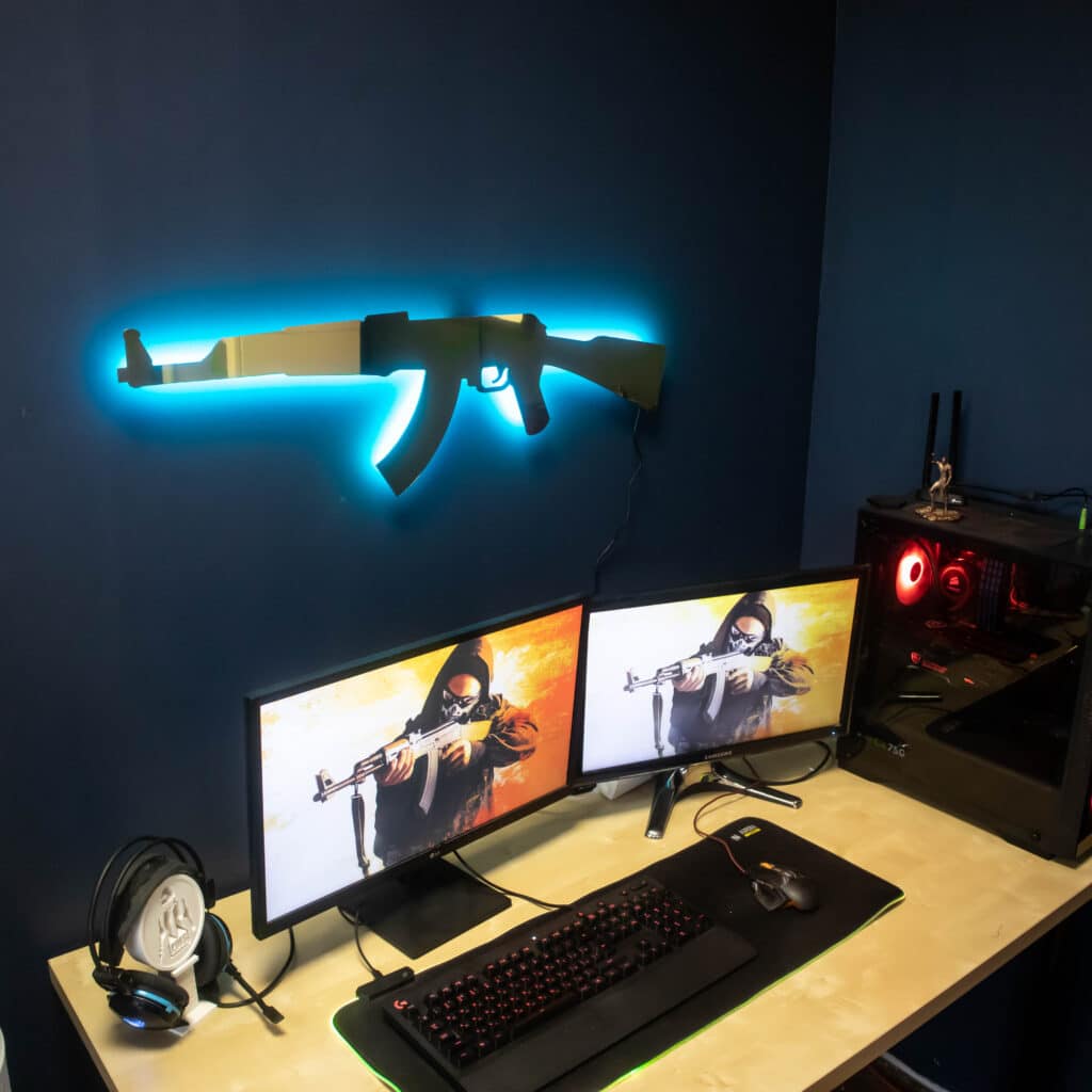 Golden AK 47 RGB Wall Art - Blasters4Masters