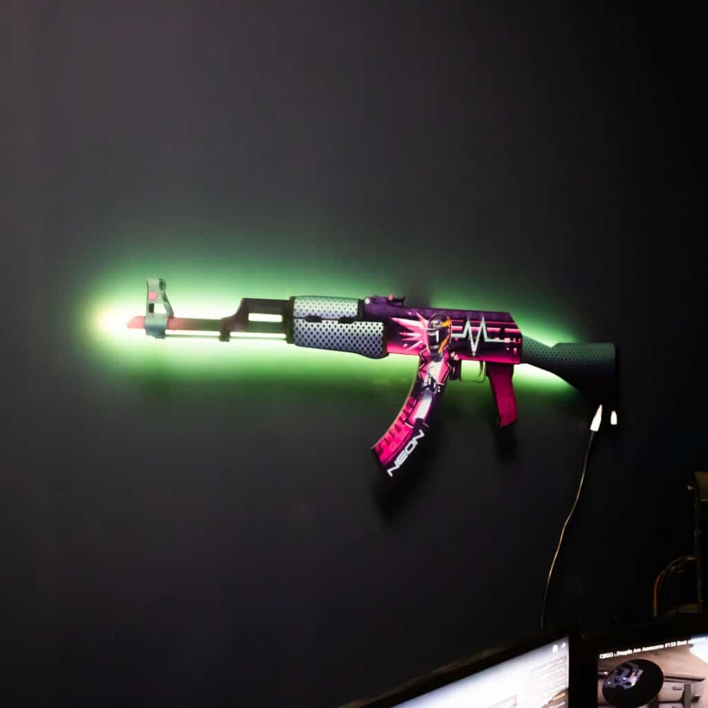 AK 47 Neon Rider RGB Wall Art - CS GO - Blasters4Masters