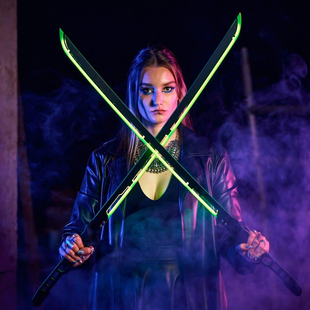 Phantom Green LED Katana - Cyberpunk - Blasters4Masters